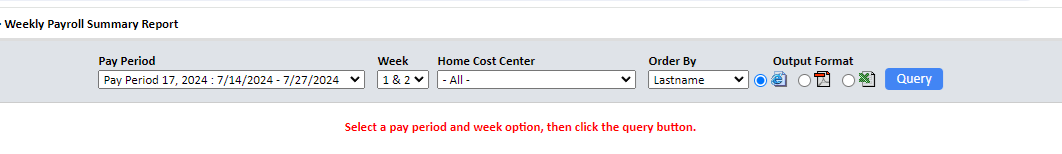 Weekly Payroll Summary Report – eCore Software Inc.