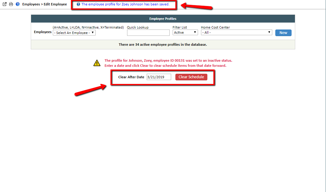 Changing Employee Status (Needs Completed) – eCore Software Inc.